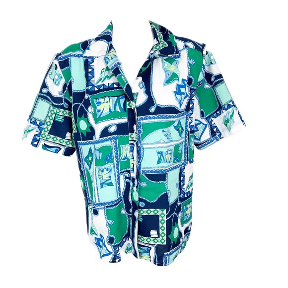 Pykettes | Tops | Vintage Pykettes Button Down Top Women Large Green ...